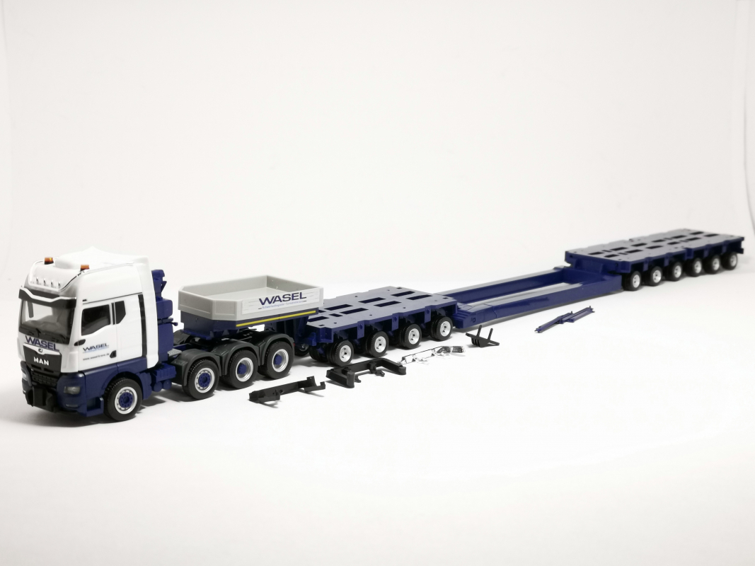 streckermax - 318839 MAN TGX GX Tieflade-Sattelzug "Wasel" Herpa